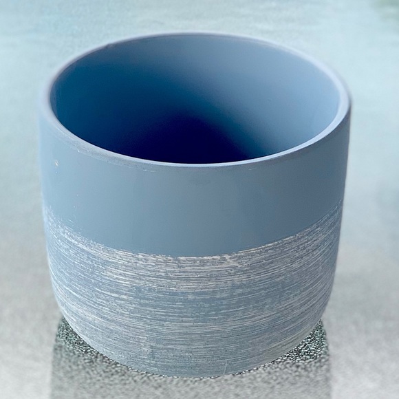 Accents | 5x4 Round Whitewashed Blue Ceramic Flower Pot | Poshmark